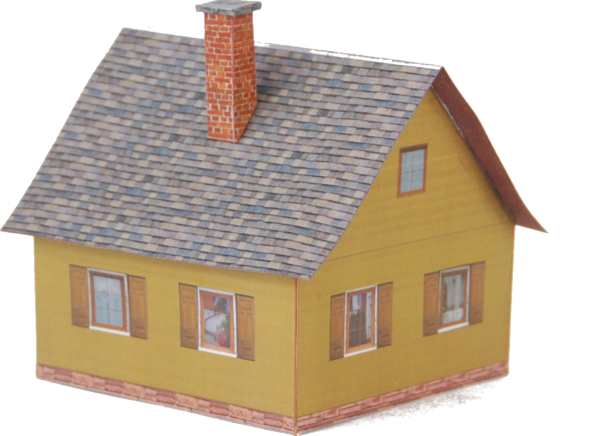 Ho Scale Paper Model For A Scale Carton Model Of A Painted Wood House ...