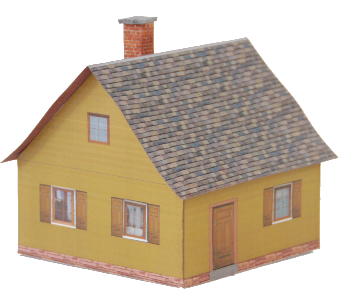 Ho Scale Paper Model For A Scale Carton Model Of A Painted Wood House ...