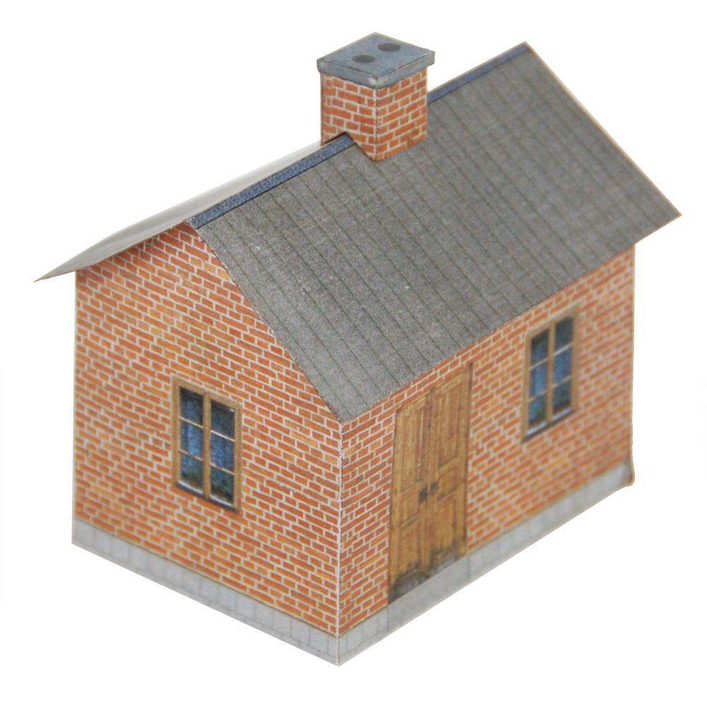 Ho Scale Paper Model Tiny Brick House – Model Scenery Center